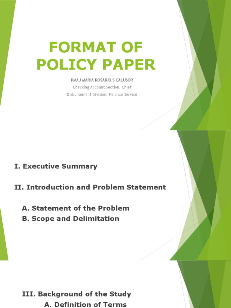 Policy Paper Format Guidelines | PDF | Economies | Government