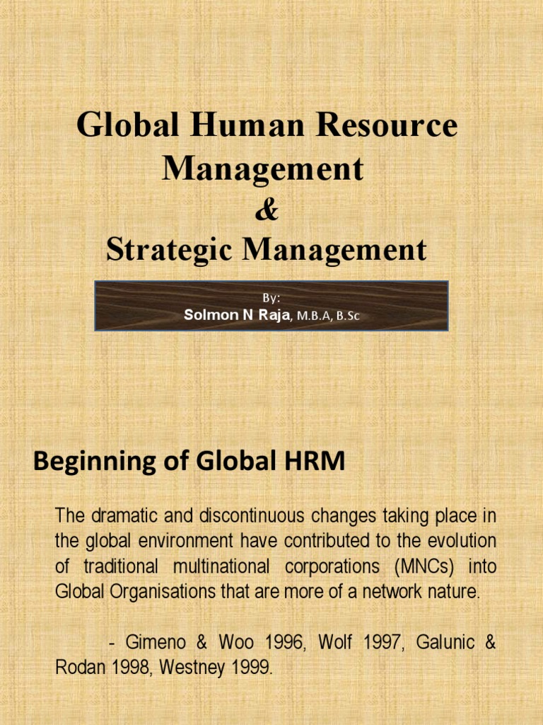 Global Human Resource Management | PDF | Competence (Human Resources ...