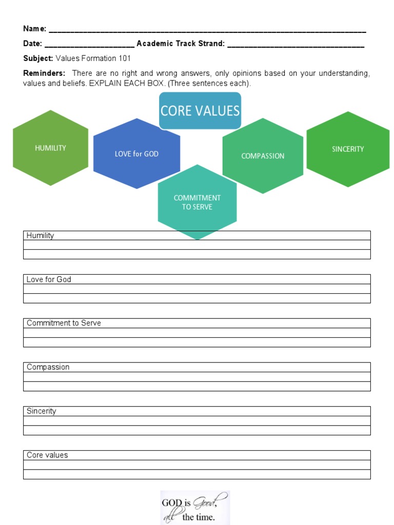 Values Formation Activity 1 | PDF