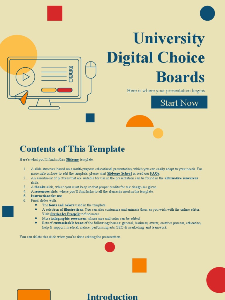 University Digital Choice Boards by Slidesgo | PDF | Planets | Mercury ...