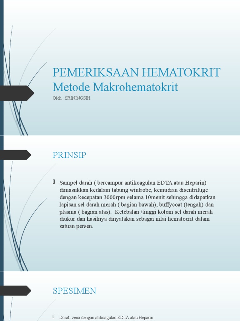 Pemeriksaan Hematokrit Makro | PDF