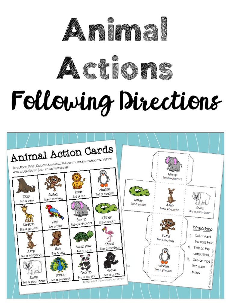 Animal Actions: Following Directions | PDF | Digital Millennium ...