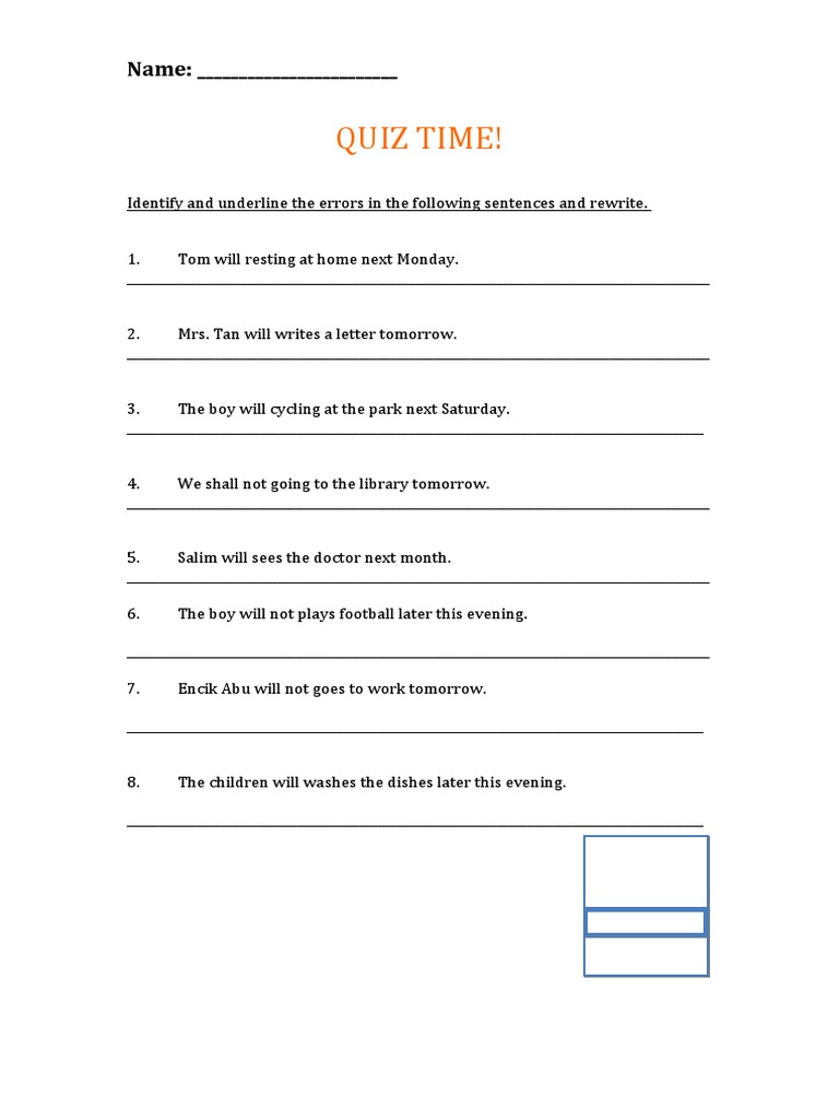 Quiz Time!: Name | PDF