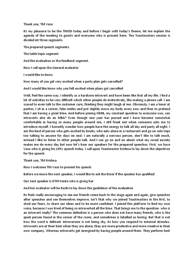 TMOD Script | PDF | Extraversion And Introversion | Psychological Concepts