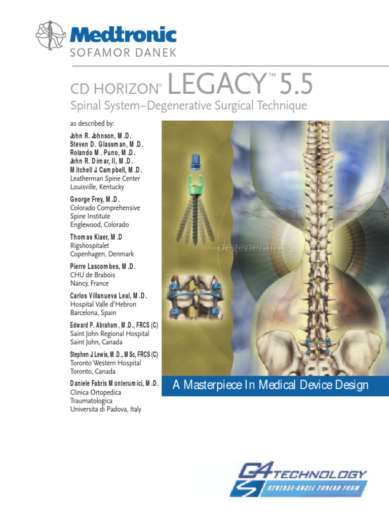 CDH Legacy Degenerative Surgical Technique | PDF | Vertebra | Screw
