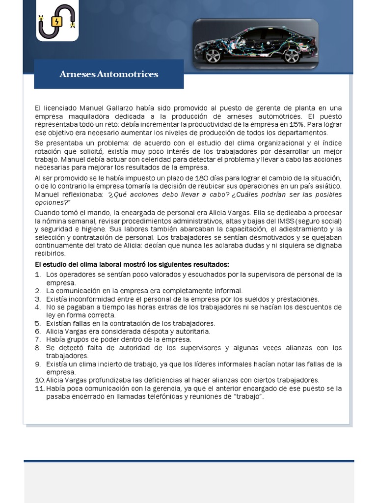 2 Caso Práctico - Arneses Automotrices | PDF | Economias | Labor