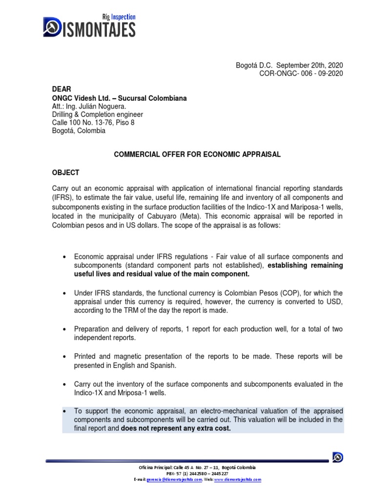 Commercial Offer September 2020 | PDF | Real Estate Appraisal | Business