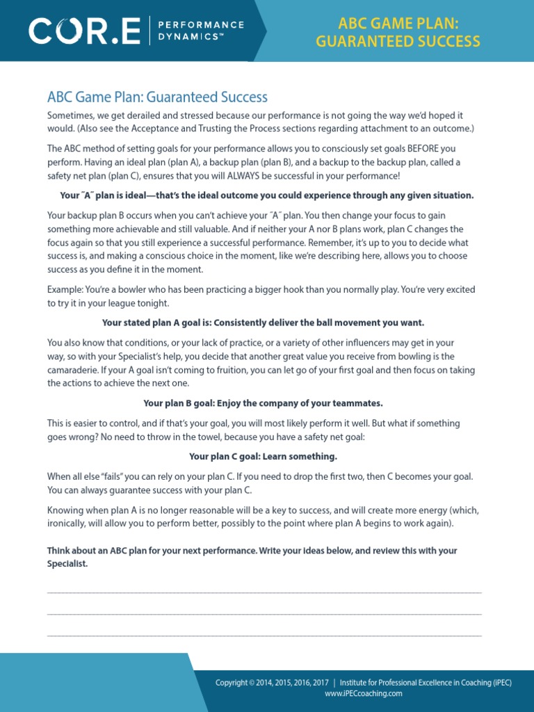 ABC Goal Setting | PDF | Behavior Modification | Psychological Concepts