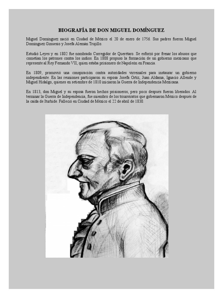 Biografía de Miguel Domínguez | PDF