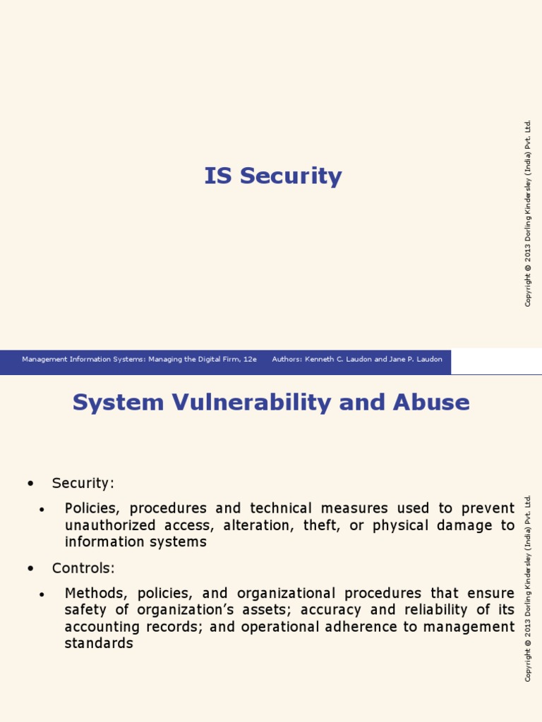 IS Security: Management Information Systems: Managing The Digital Firm ...
