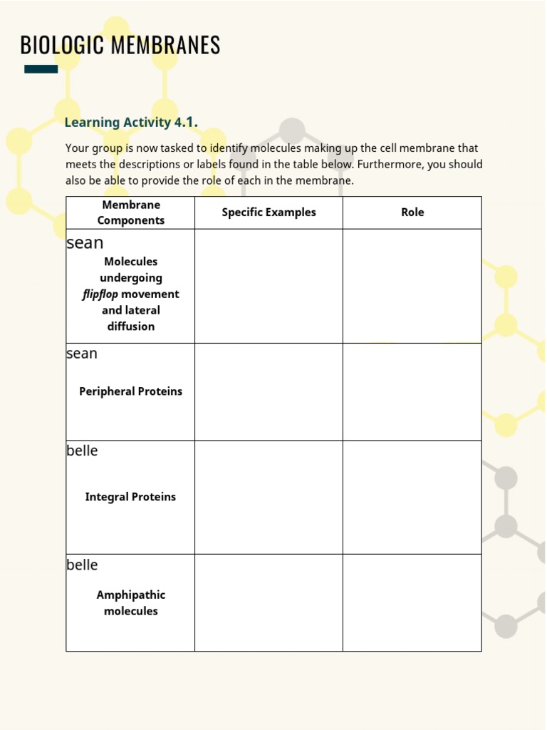Cell Membrane Components and Functions | PDF | Cell Membrane | Nutrients