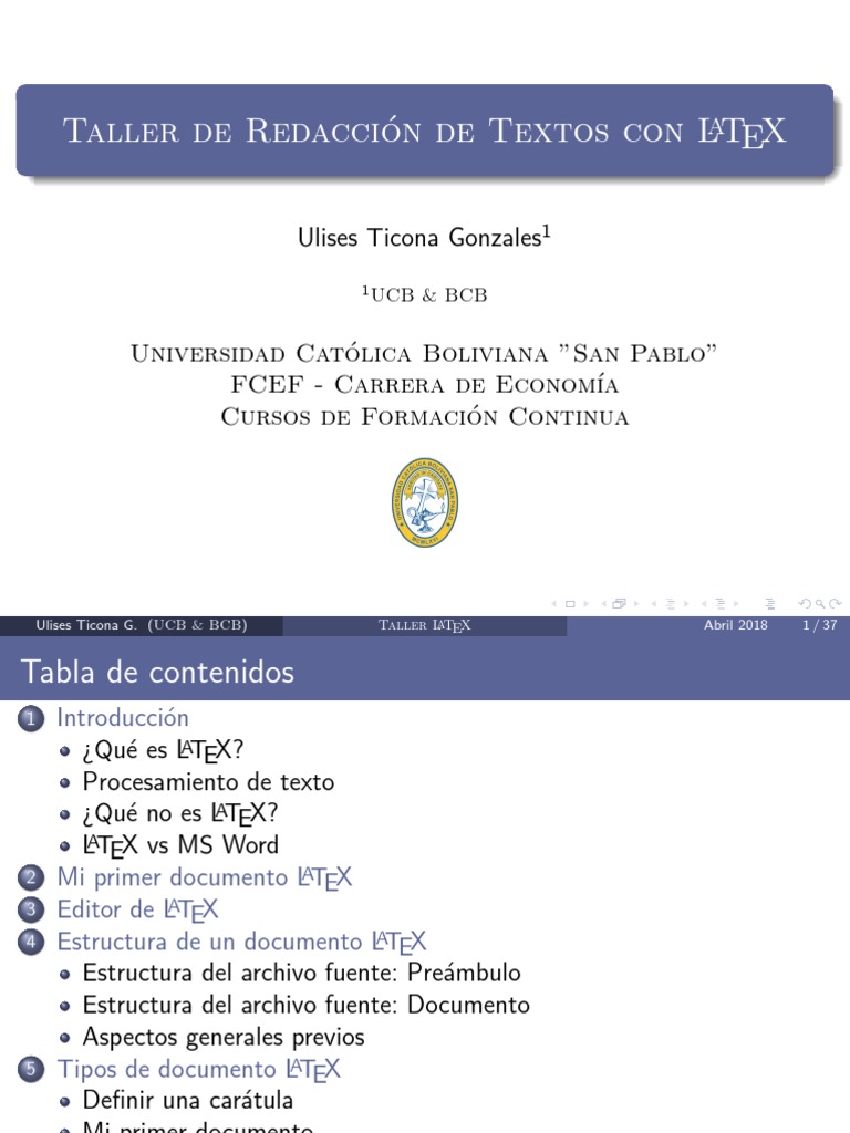 Beamer Clase2 PDF | PDF | Te X | Archivo de computadora
