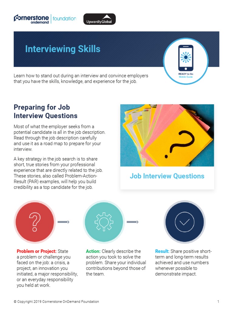 Interviewing Skills: Preparing For Job Interview Questions | PDF | Job ...