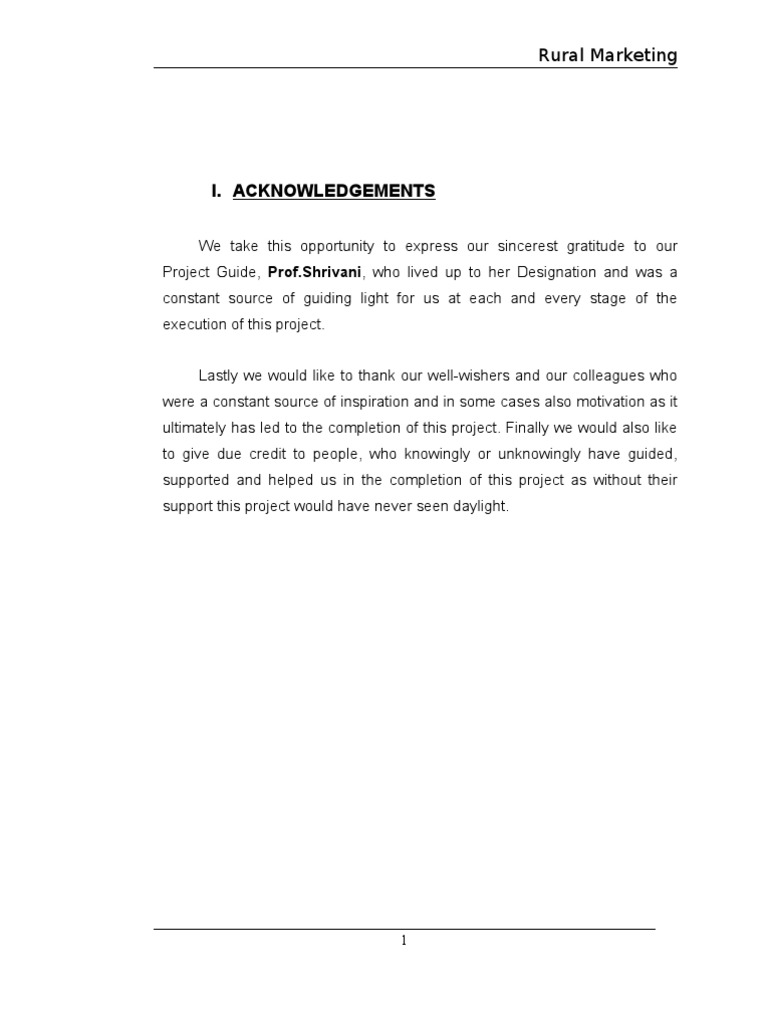 Project On Rural Market | PDF | Pricing | Sales