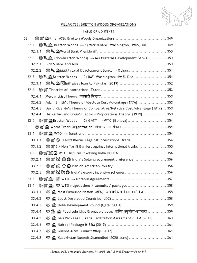 Able of Ontents: (Batch: Pcb1) Mrunal'S Economy Pillar#3-Bop & Intl ...