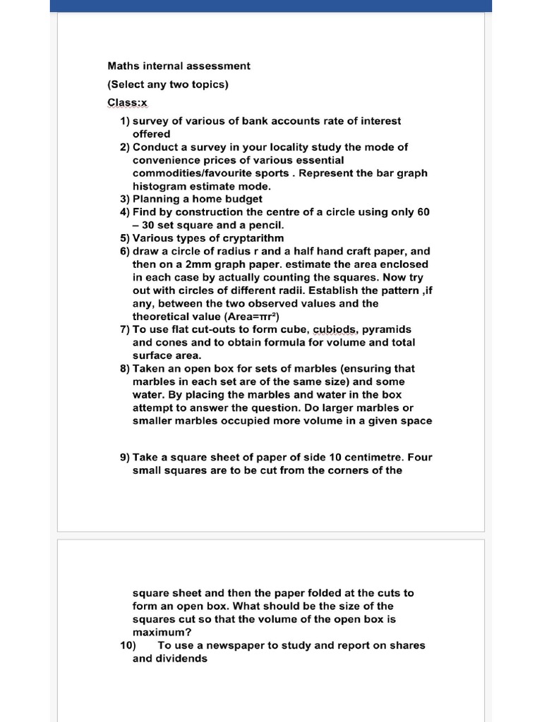 Internal Assessment Solutions | PDF