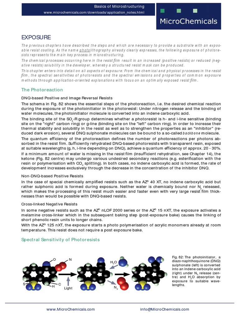 Exposure: The Photoreaction | PDF | Photolithography | Microtechnology