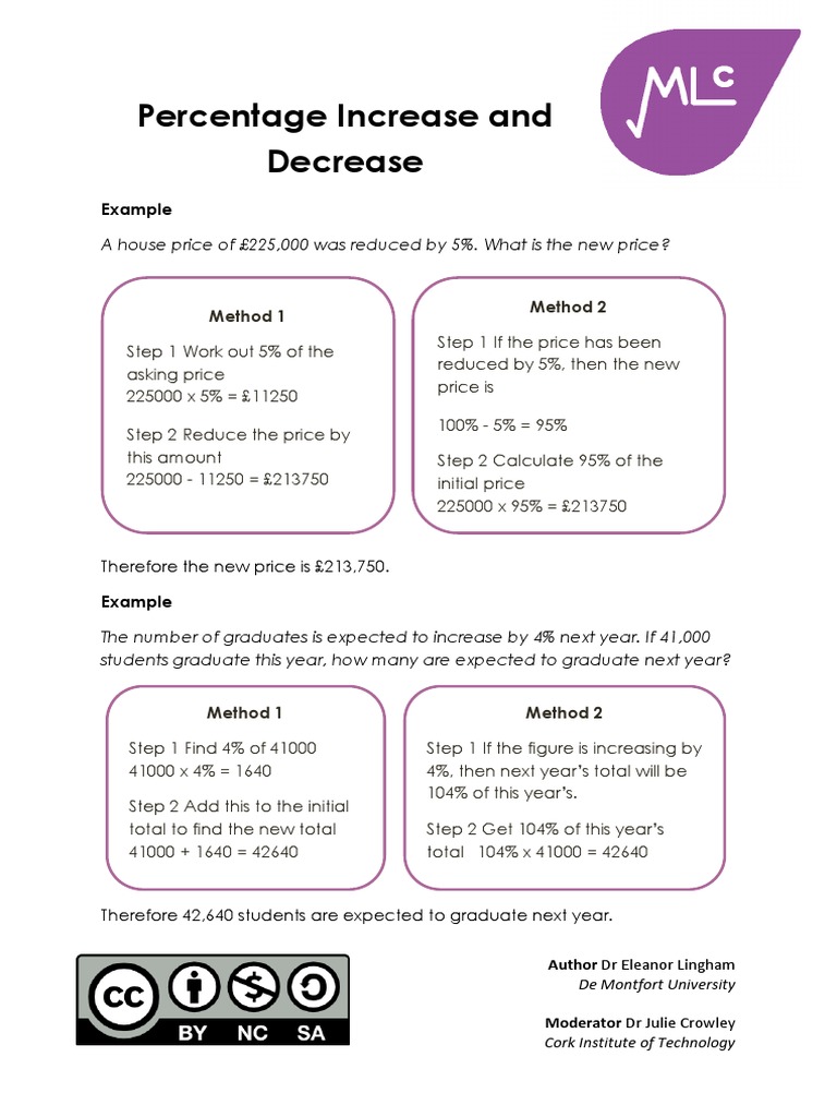5 Percentage Increase and Decrease PDF | PDF | Economies | Business