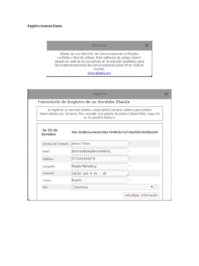 Registro Licencia Elastix | PDF