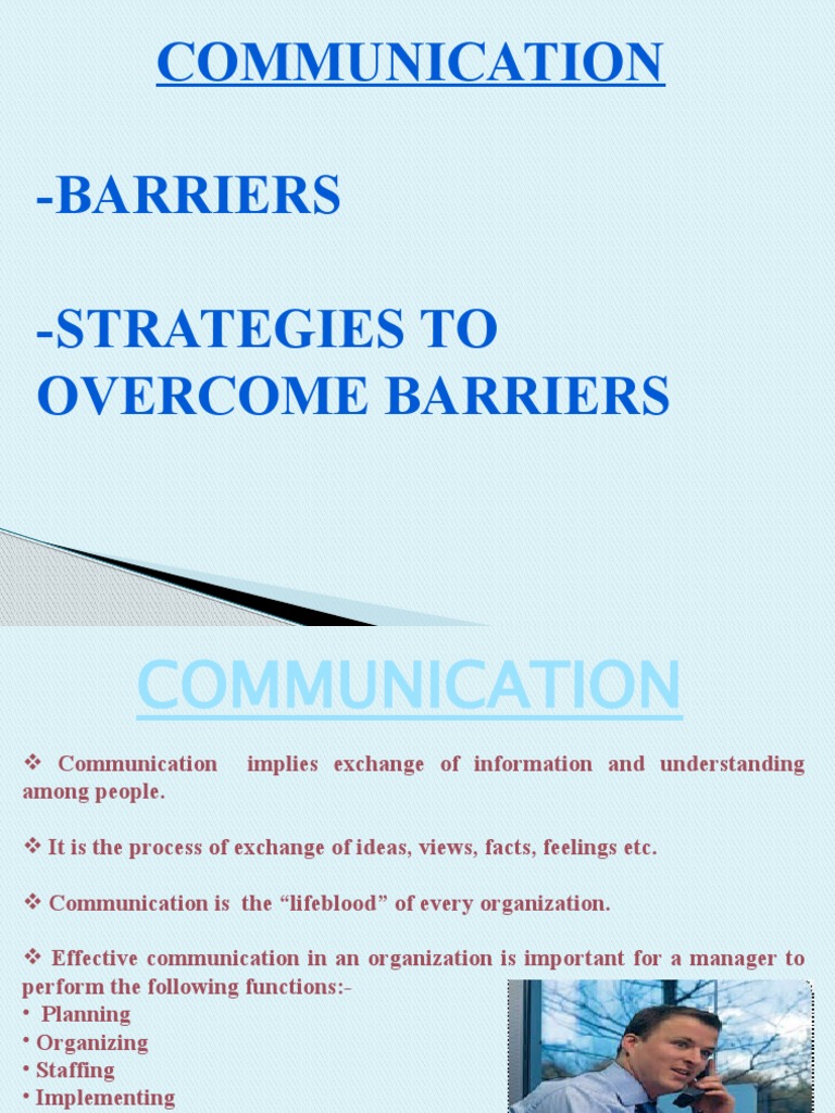 Overcoming Communication Barriers | PDF | Communication | Psychology