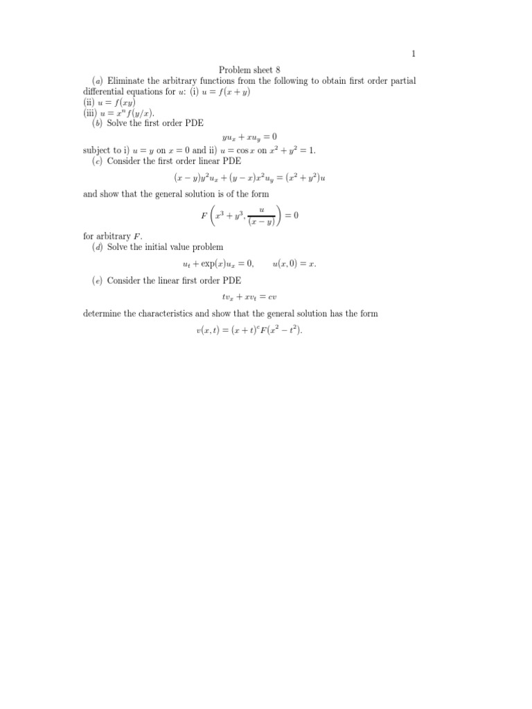 Elimination of Arbitrary Constant | PDF | Partial Differential Equation ...