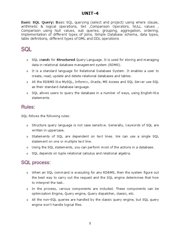 Basic SQL Querying and Operators | PDF | Relational Database | Sql