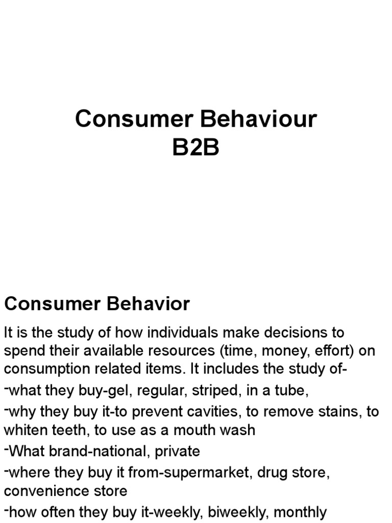 Consumer Behaviour B2B | PDF | Consumer Behaviour | Brand