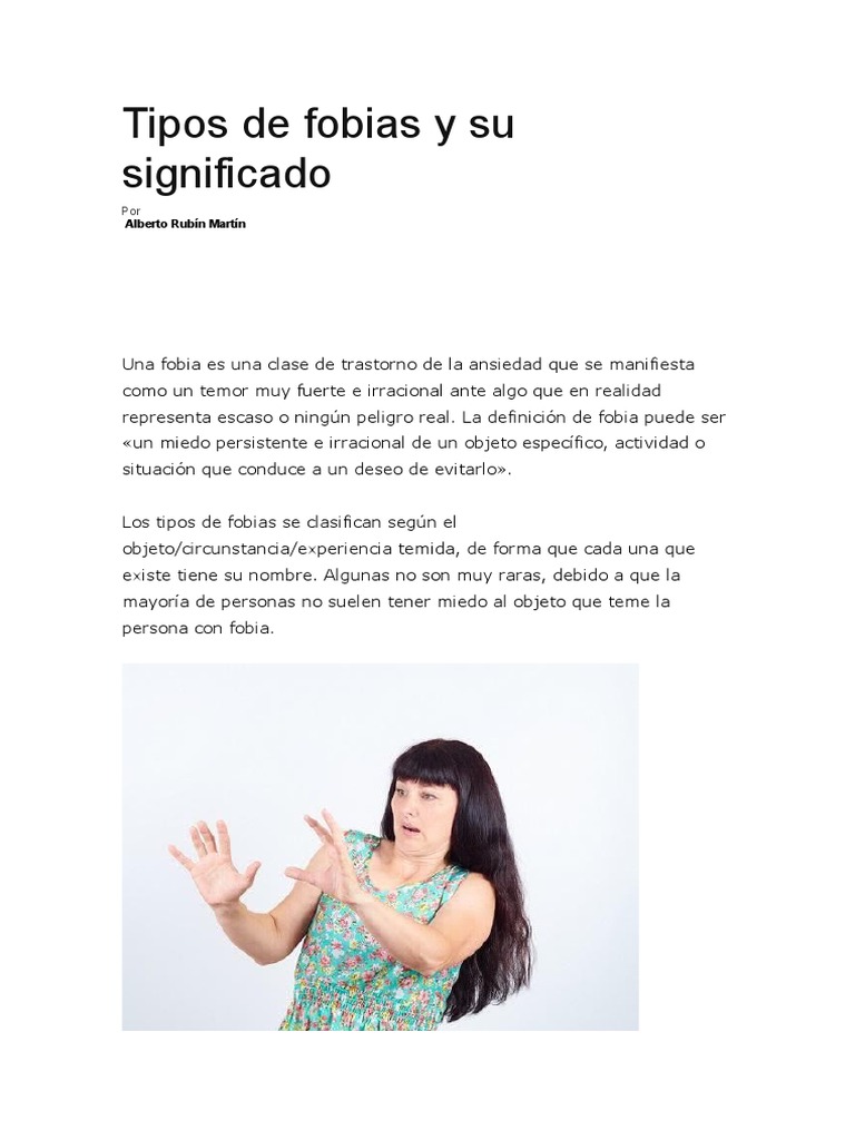 Tipos de Fobias y Su Significado | PDF