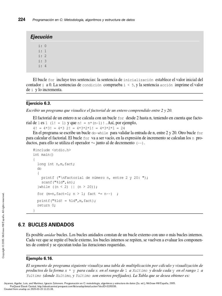 Programación - en - C - Metodología, Bucles Anidados | PDF | Desarrollo ...