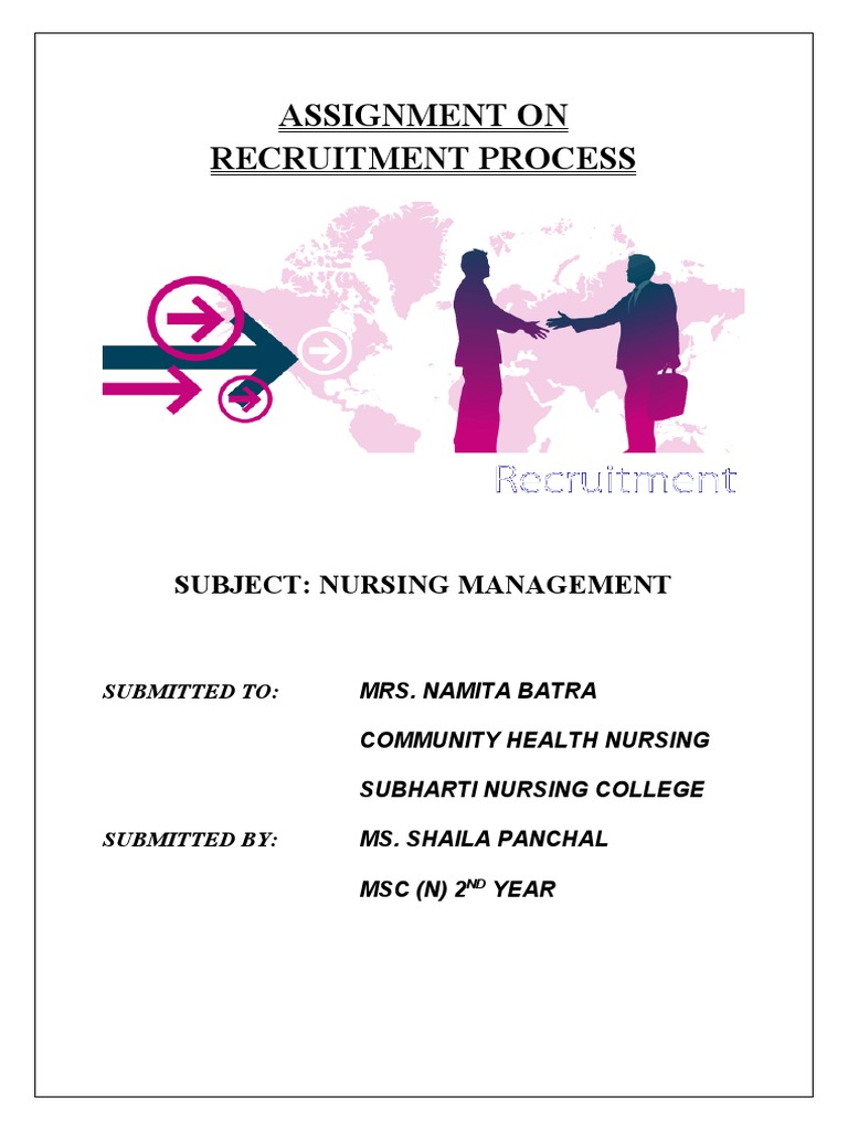 Assignment On Recruitment Process: Subject: Nursing Management | PDF ...