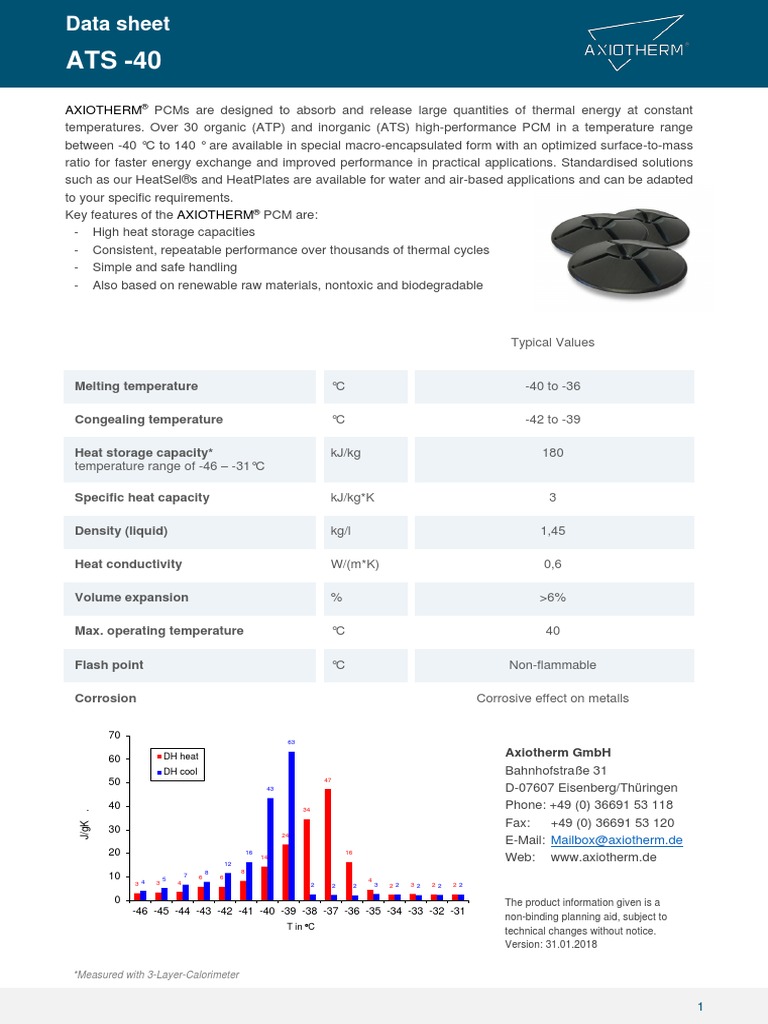 Data Sheet - ATS - 40 | PDF | Heat | Temperature