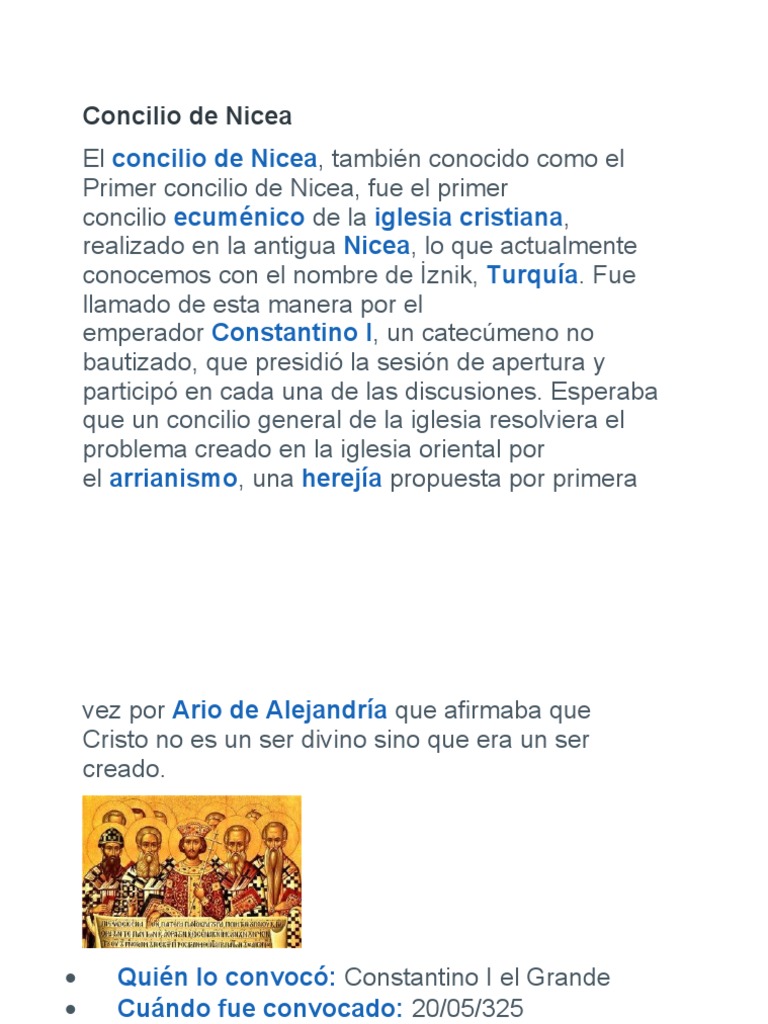 Concilio de Nicea | PDF | Constantino el grande | Organizaciones cristianas