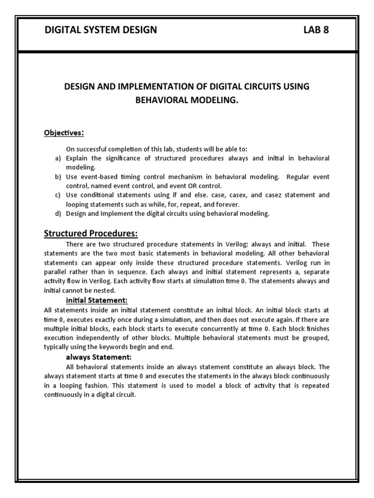 Lab 8 Download Free Pdf Control Flow Variable Computer Science 
