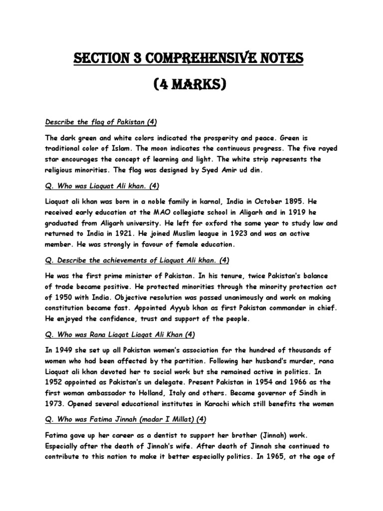 History Section 3 Notes PDF | PDF | Benazir Bhutto | Nawaz Sharif