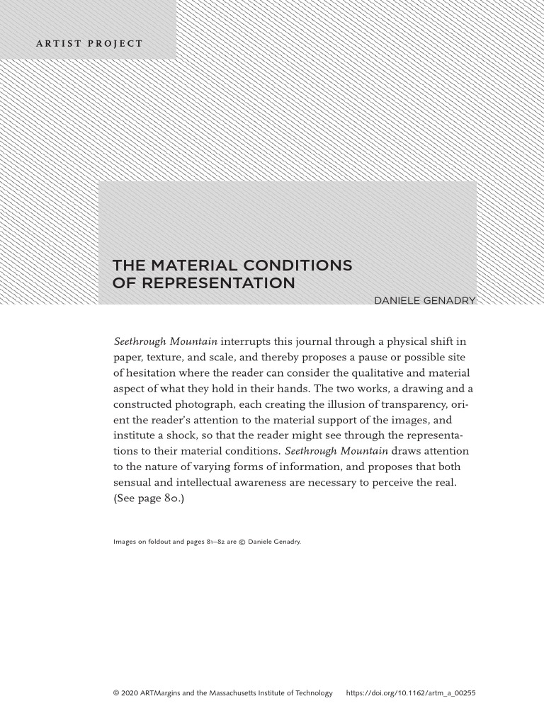 The Material Conditions of Representation | PDF