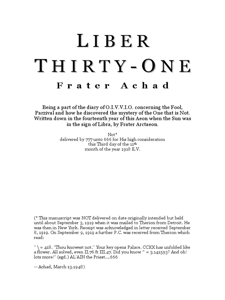 Diary of Frater Achad: Mystical Insights | PDF | Hermetic Qabalah | Tao