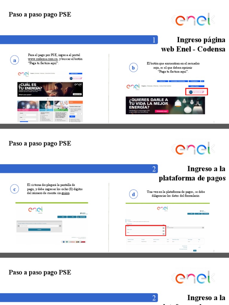 Guía de Pago PSE en Enel Codensa | PDF | Finanzas y dinero