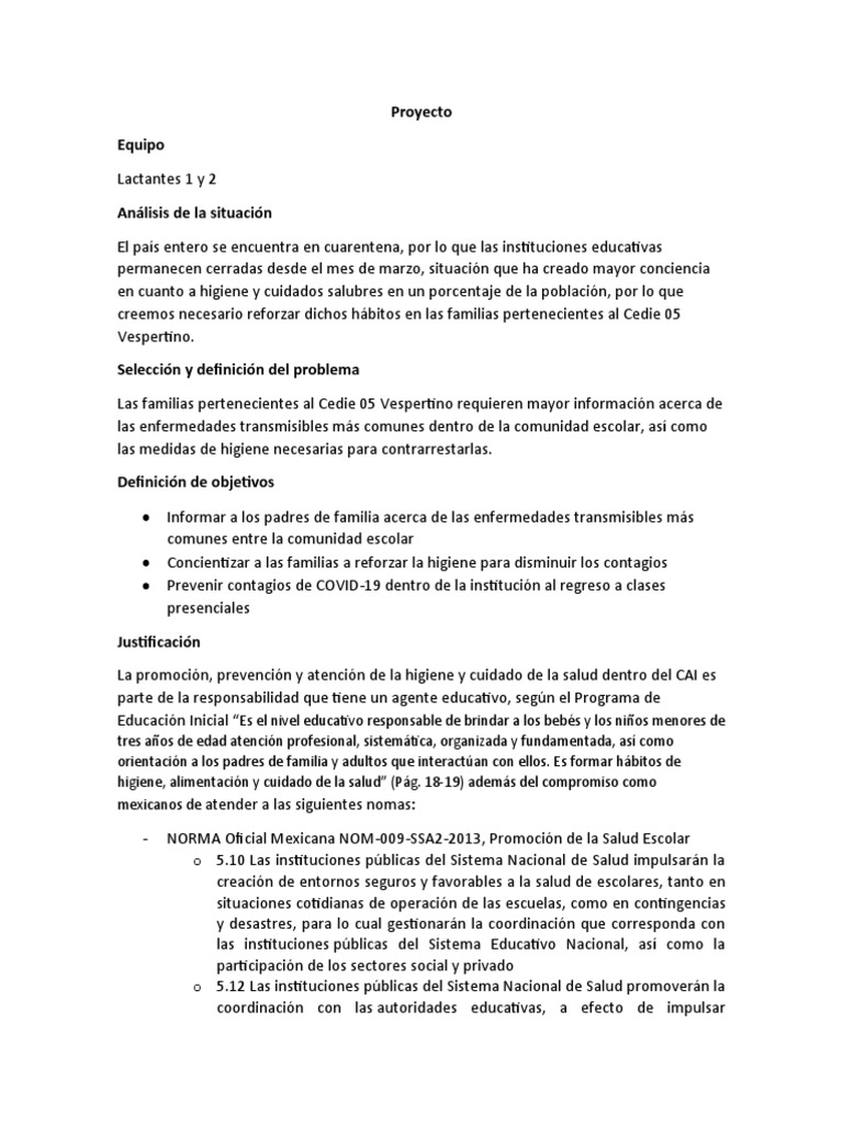 Proyecto CEDIE | PDF | Institución | Educación de la primera infancia