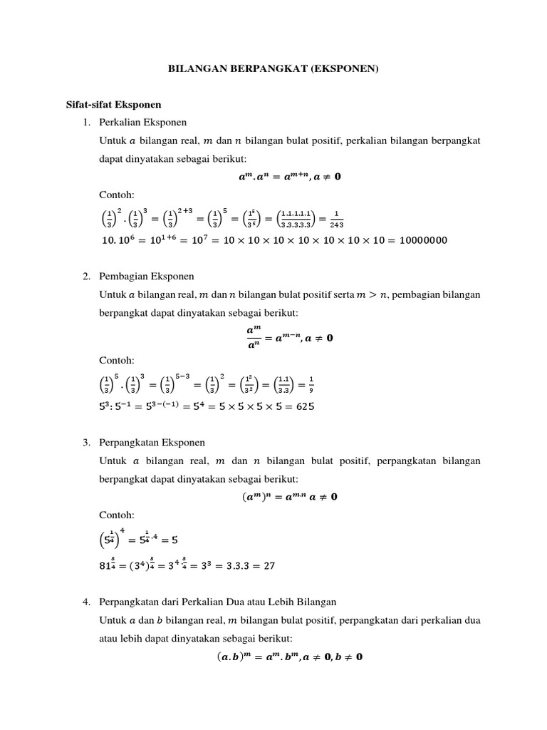 Bilangan Berpangkat PDF | PDF