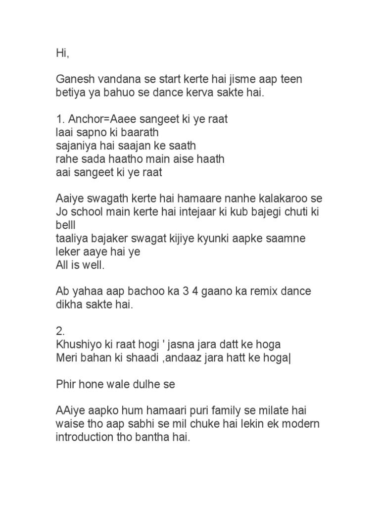 Script | PDF | Leisure