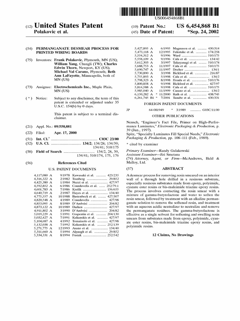 Permanganate Desmear Process For PCB | PDF | Printed Circuit Board ...