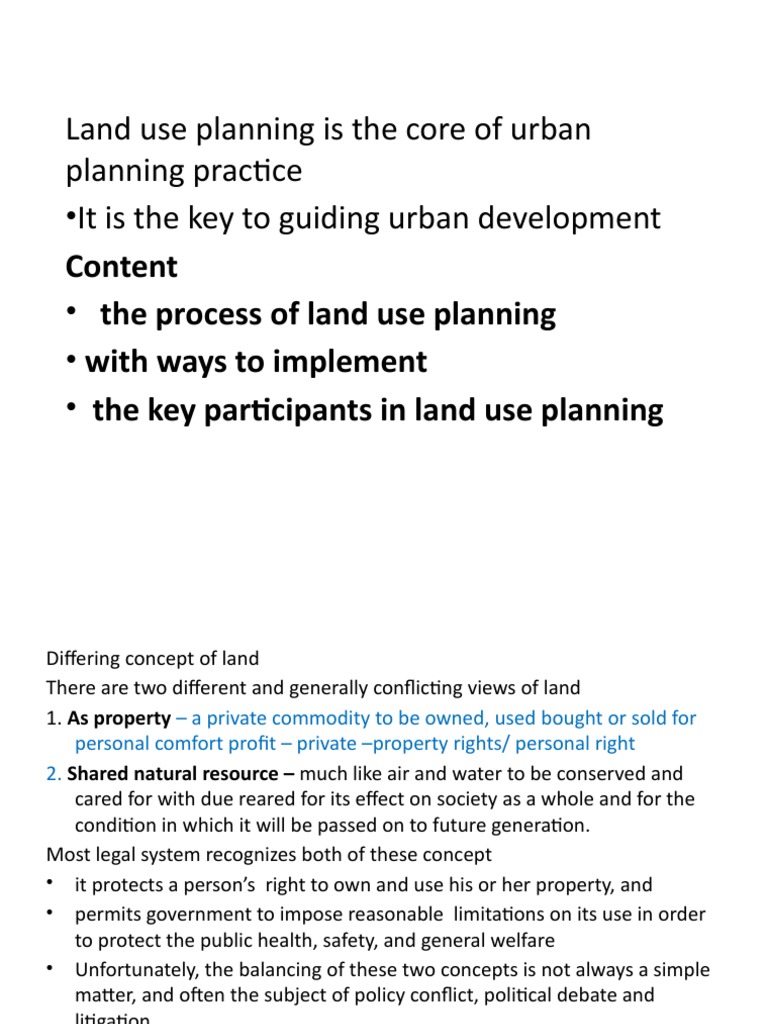 Guiding Urban Development: An Overview of Land Use Planning Processes ...