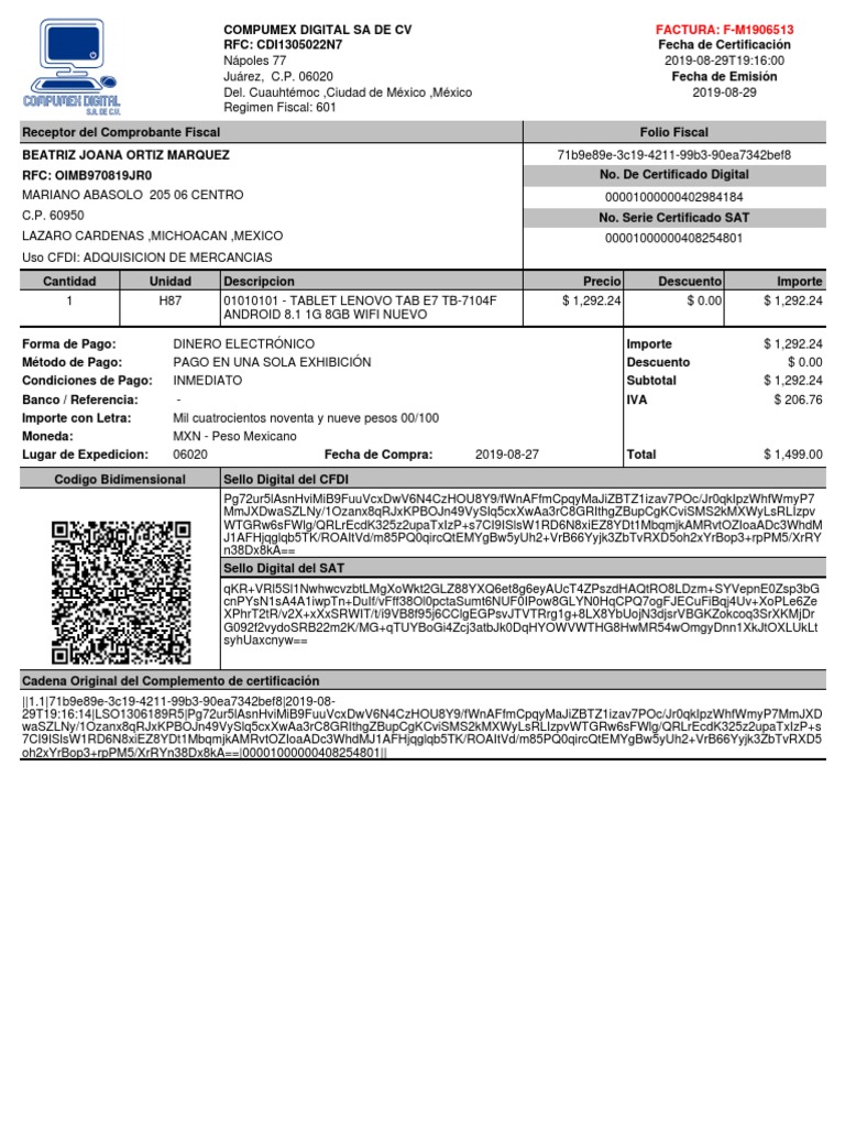 Factura De Tablet Pdf Finanzas Internacionales Mercado De Divisas