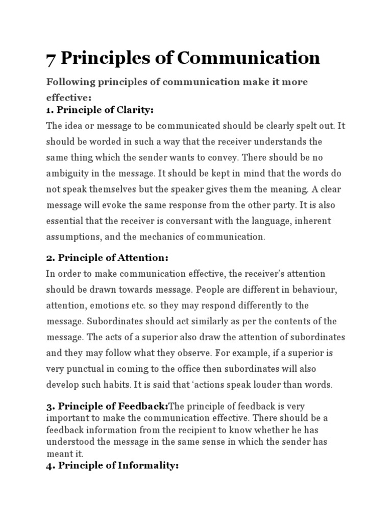 7 Principles of Communication | PDF | Attention | Communication