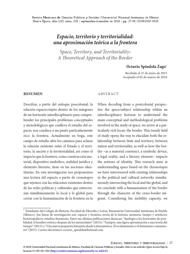 Espacio, Territorio y Territorialidad | PDF | Nación | Estado (política)