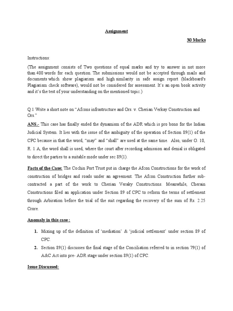 Assignment Arbitration. | PDF | Alternative Dispute Resolution | Arbitration
