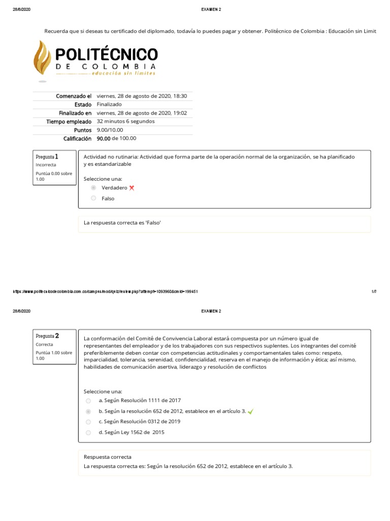 Primer Intento Examen Modulo 2. | Descargar gratis PDF | Prueba ...