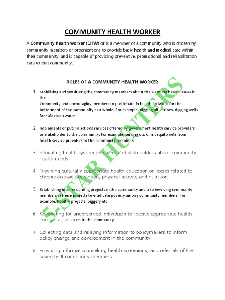 Community Health Worker + Cummunity Entry | PDF | Health Care | Community