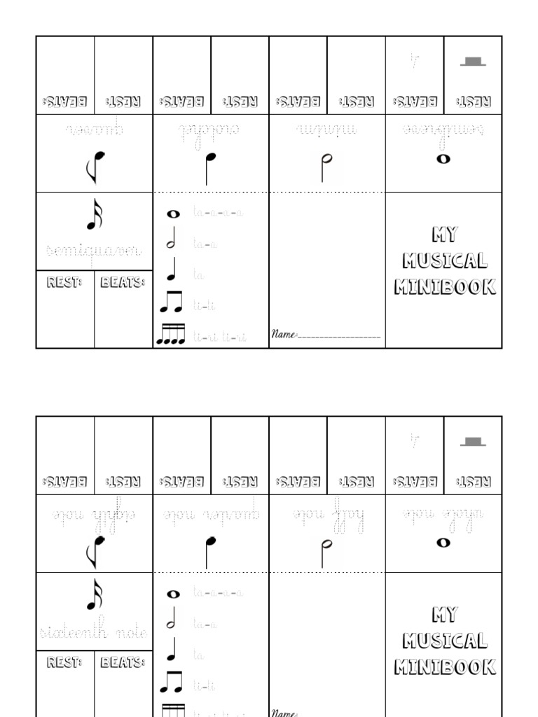 Minibook Musical Notes 3º,4º,5º | PDF