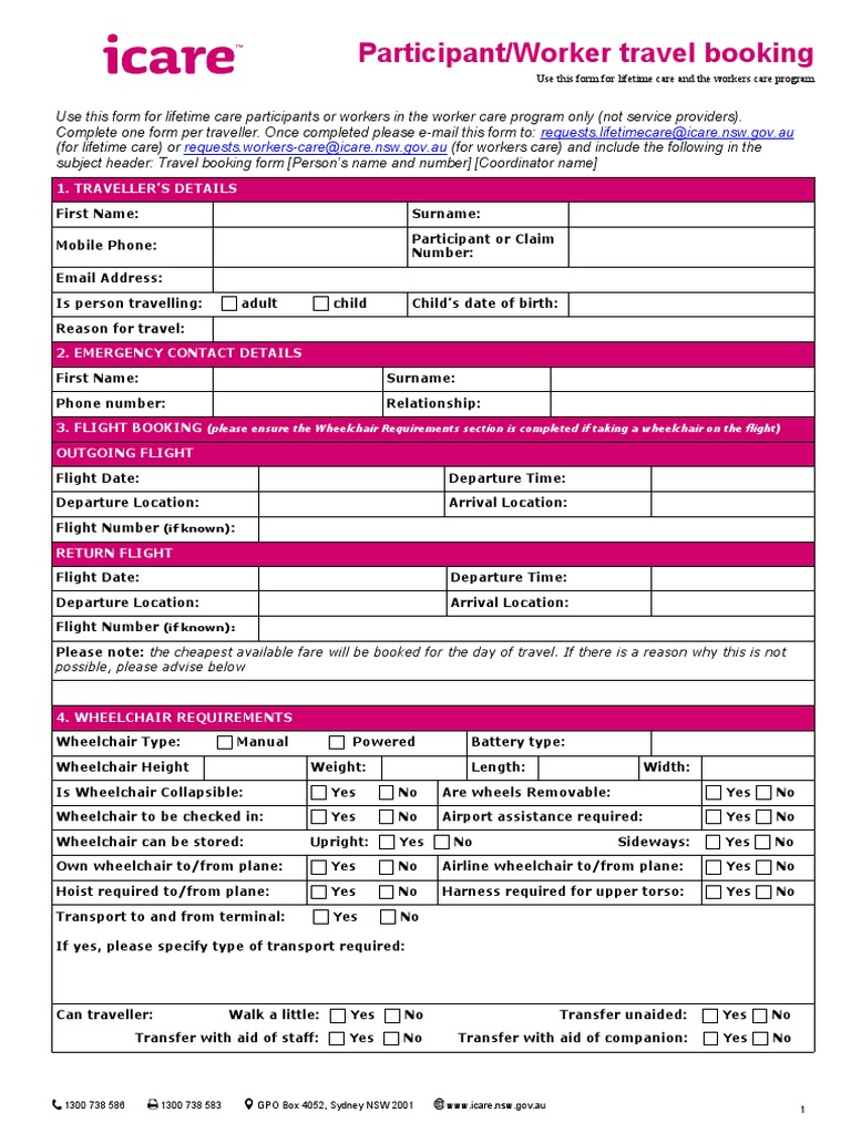 Flight Booking Form | PDF | Wheelchair | Service Industries